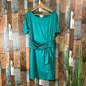 The Paragon | Dresses | The Paragon Teal Ruffle Side Empire Waist Dress ...